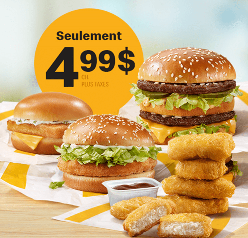 McDonald's sort un menu à 5 $ avec ses items les plus populaires - Narcity