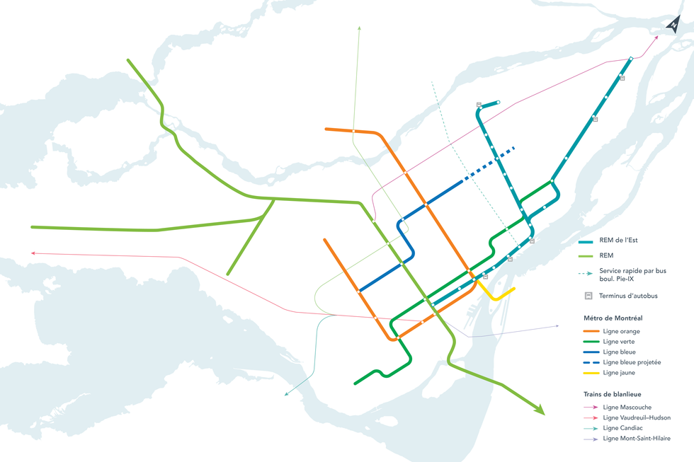 REM: Voici à quoi ressemblera le réseau de transport en commun du Grand ...